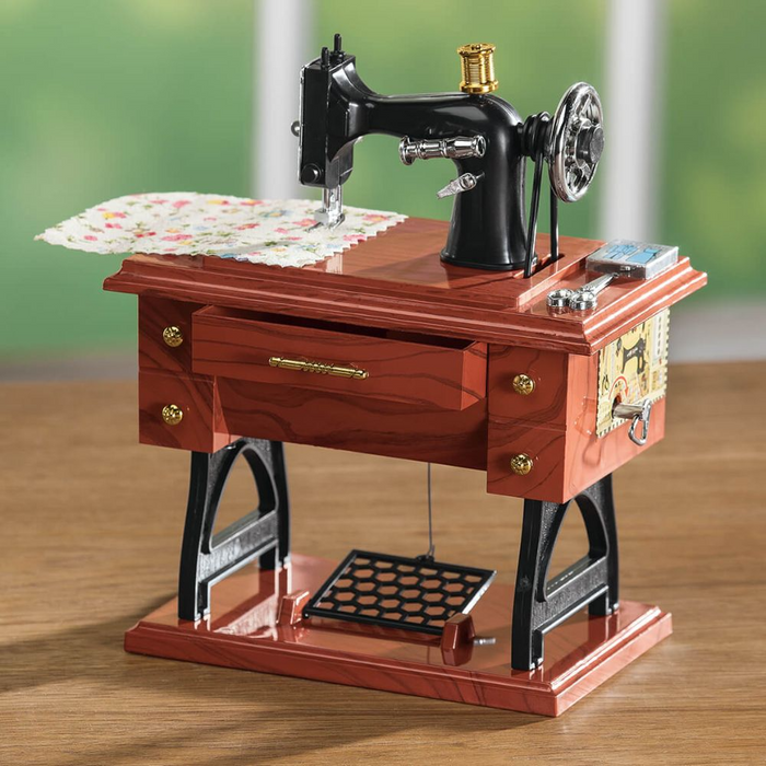 Sewing Machine-Shaped Music Box - Mini Memo