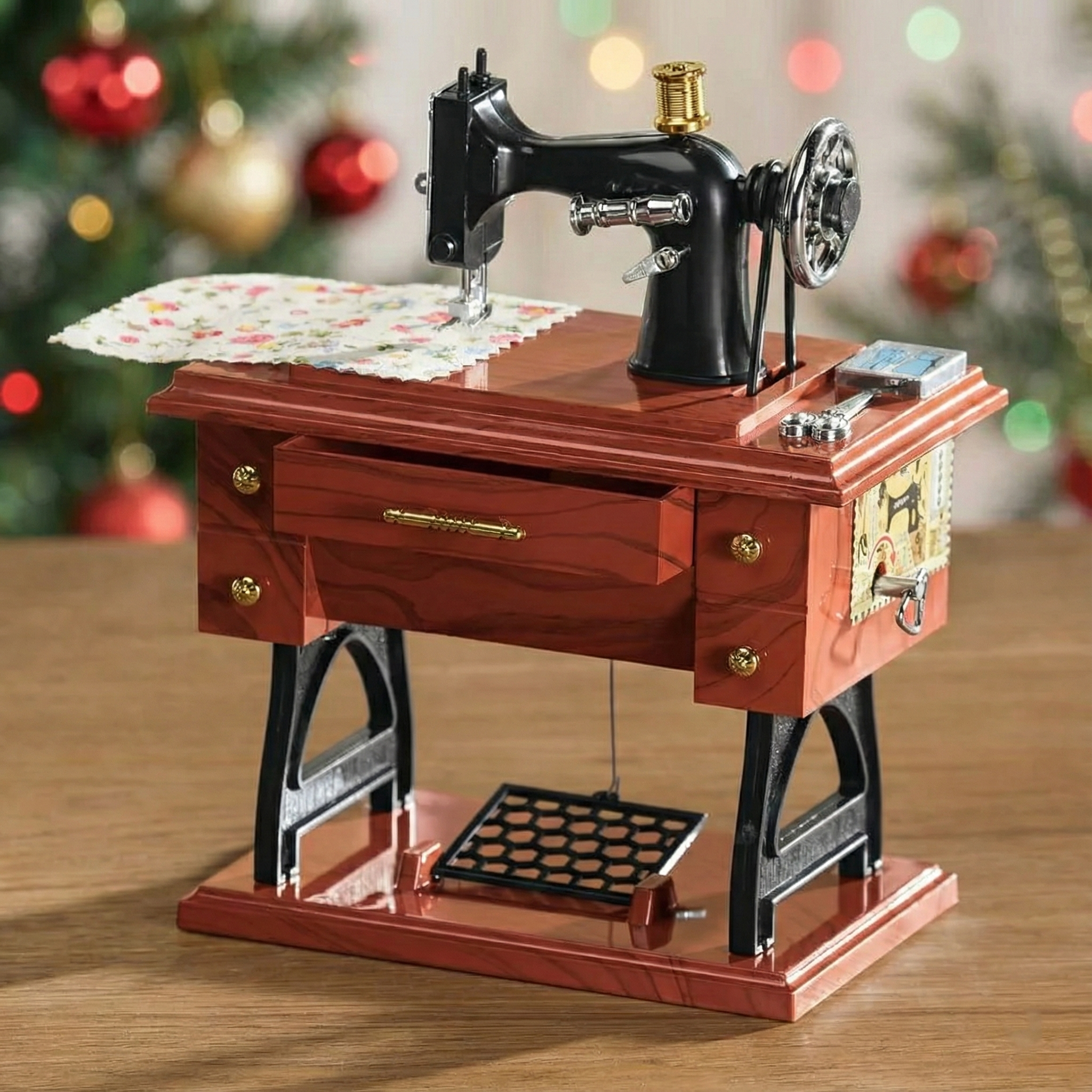 Sewing Machine-Shaped Music Box - Mini Memo